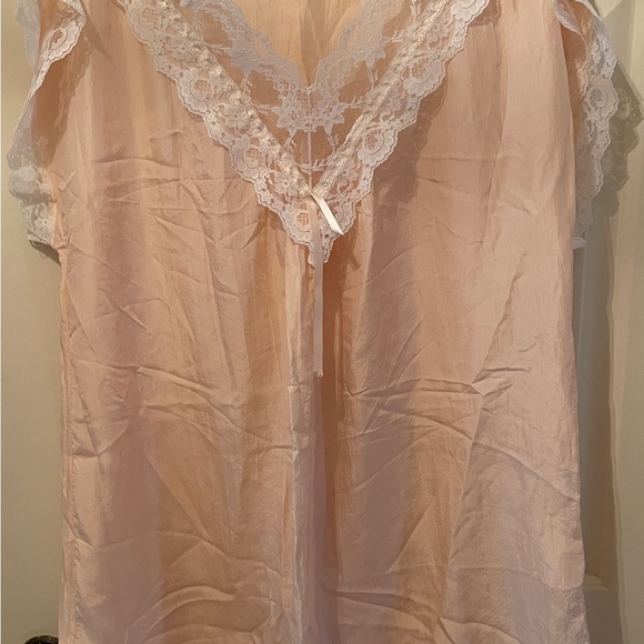 Nicole | Intimates & Sleepwear | Vintage Peach Vneck Laced Short ...